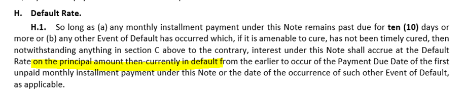 Default Interest Rate