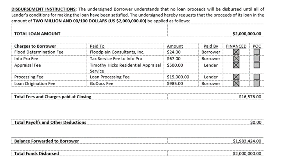 Funding Form/Disbursement Instructions