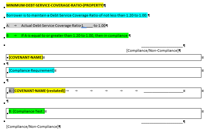 How do Financial Covenants flow into the loan documents?