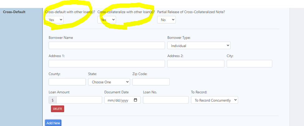 Cross-default language
