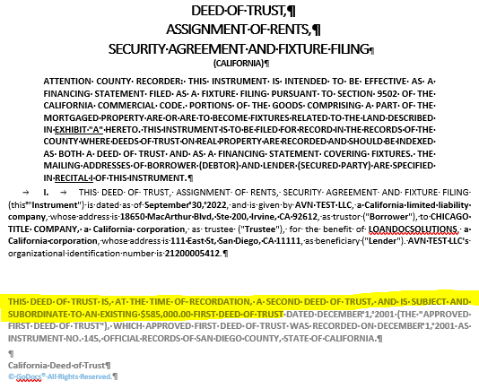 What information is needed for "First" or "Second" Lien position?